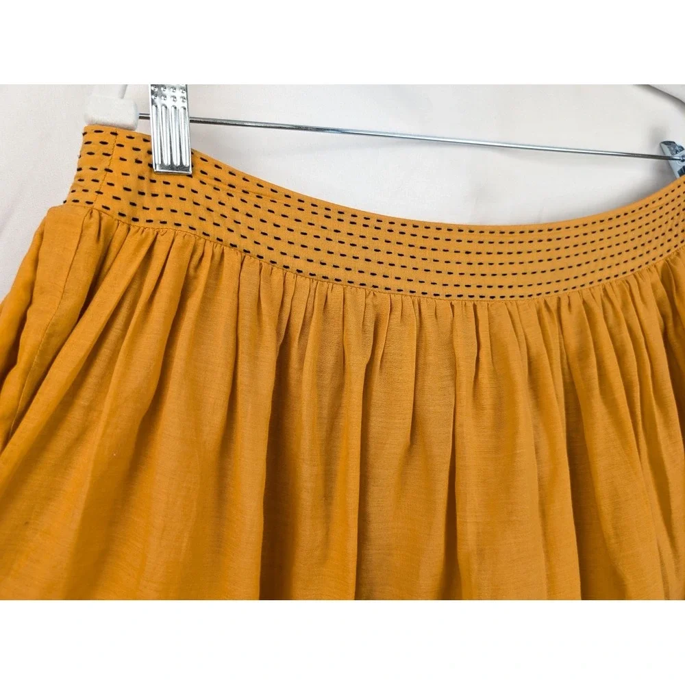 ECI | Skirts | Boho Mini Skirt Gold Yellow 2p Silk Scalloped Festival ...